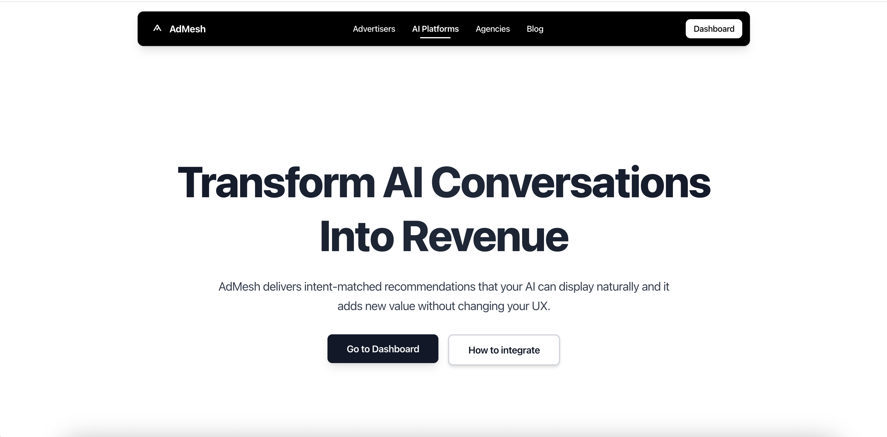 AdMesh for AI Platforms | AdMesh | AdMesh